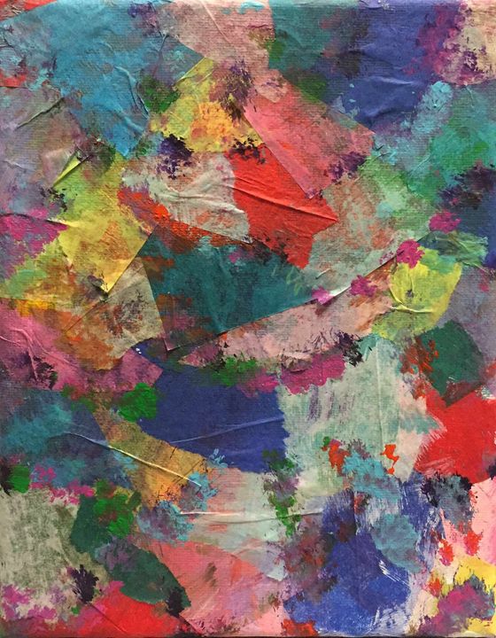 Multicolor Tissue and Acrylic Paint - Amanda - Paintings & Prints ...