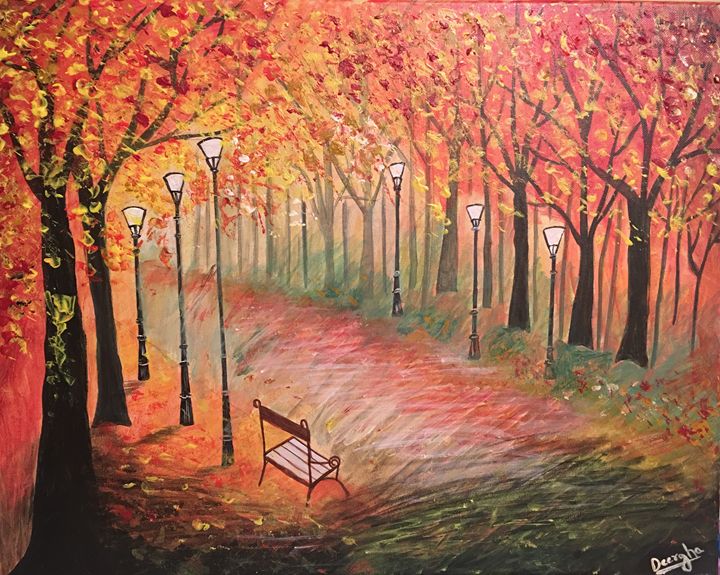 Fall Colors Canvas Painting - Canvas Paintings - Paintings & Prints ...