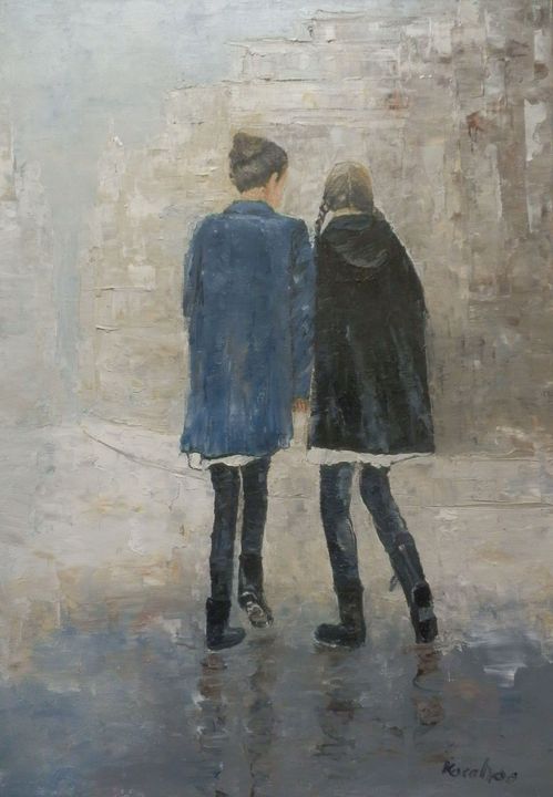 Friendliness - Maria Karalyos - Paintings & Prints, People & Figures ...