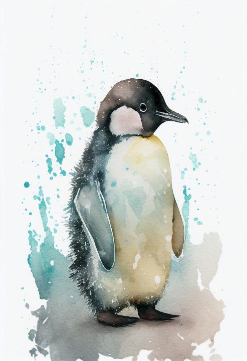 Penguin Watercolour - TSG Art - Paintings & Prints, Animals, Birds ...
