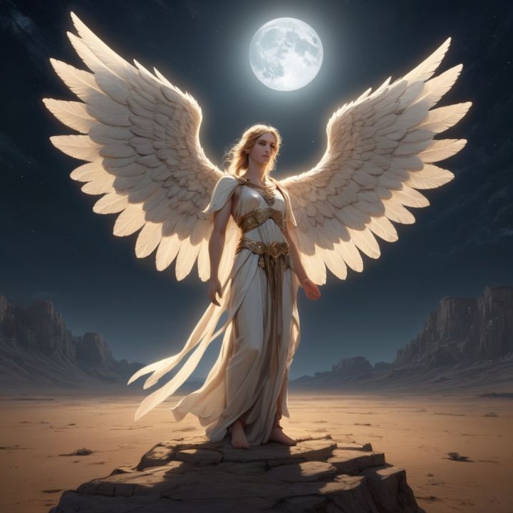 Angel Standing in the Moonlight - Genesis Artis - Digital Art & AI ...