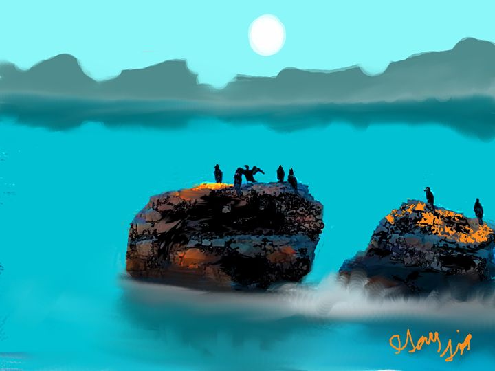 birds riviera - the french riviera paintings by gary trigg - Paintings ...