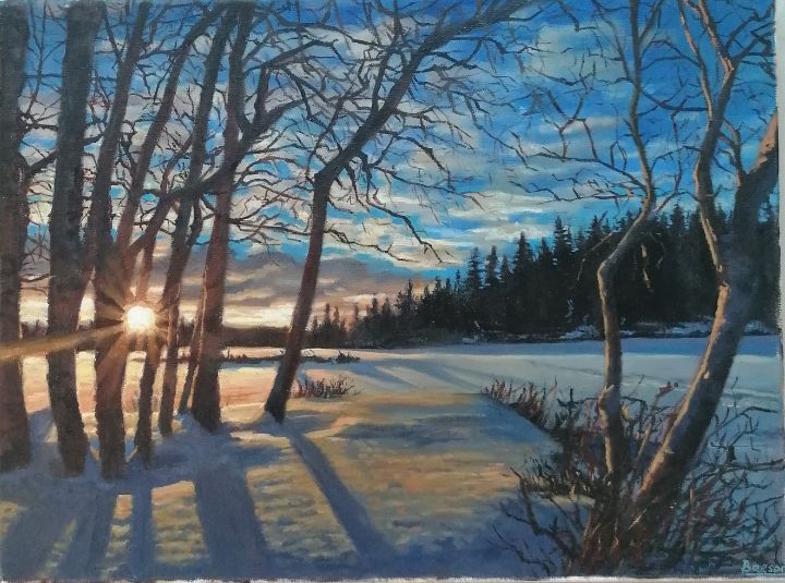 Winter landscape - Beesan Tayyar - Paintings & Prints, Landscapes ...