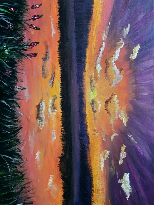 Sunset on the lake - Maria Bobovich - Paintings & Prints, Landscapes ...
