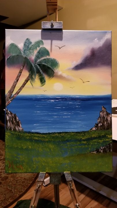 Peaceful Sea At Sunset - J's Paintings - Paintings & Prints, Landscapes ...