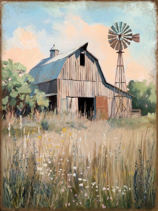 Rustic Charm: A Vintage Barn Scene - LOGICX - Digital Art & AI ...