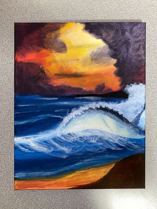 Wavy Sunset - Kaleigh Miller - Paintings & Prints, Landscapes & Nature ...