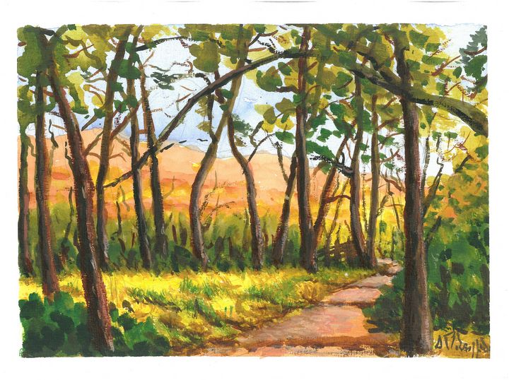 W1009 - Landscape in Cyprus - Art in Cyprus by Doloros Pitsillides ...