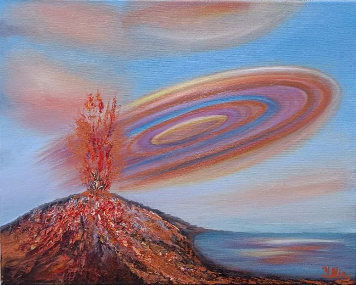 Volcanic eruption on the island - IrinaMinevich - Paintings & Prints ...