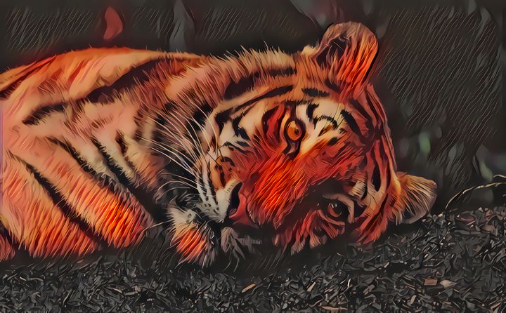 Lying tiger - Deep dreams - Digital Art & AI, Animals, Birds, & Fish ...