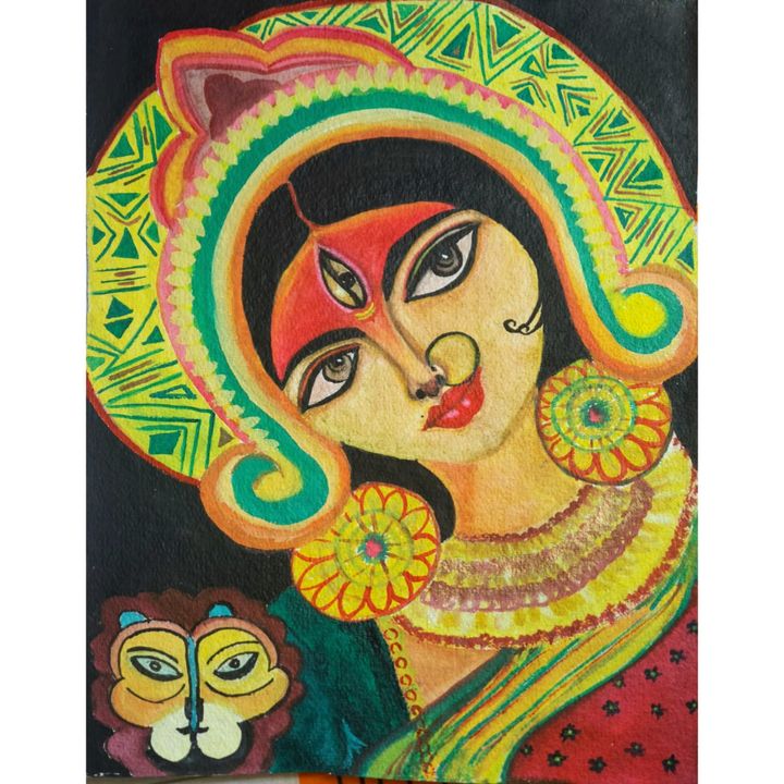FRAMED Handmade Painting of Goddess - Ash Arts Gallery - Paintings ...