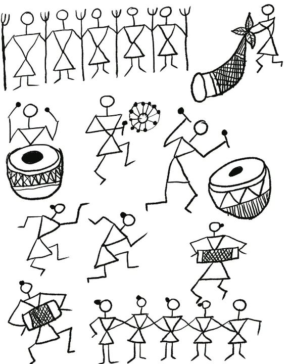 PENCIL WARLI ART - ARTWORK_BY_MINI - Digital Art & AI, Ethnic, Cultural ...