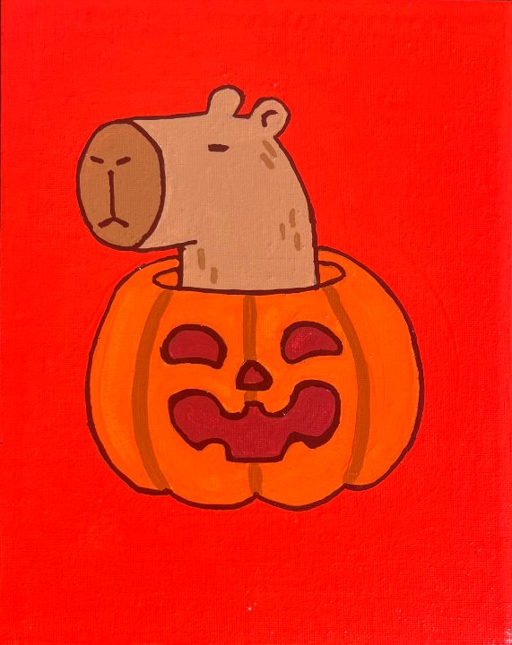 Capybara inside Jack-o-Lantern - Westlands Agency - Paintings & Prints ...