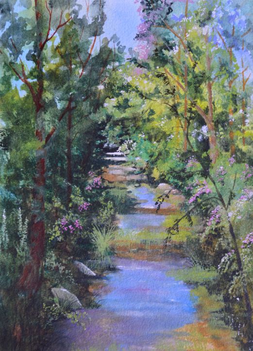 Quiet Flow, Gentle Blooms - Terri Robertson Fine Art - Paintings ...