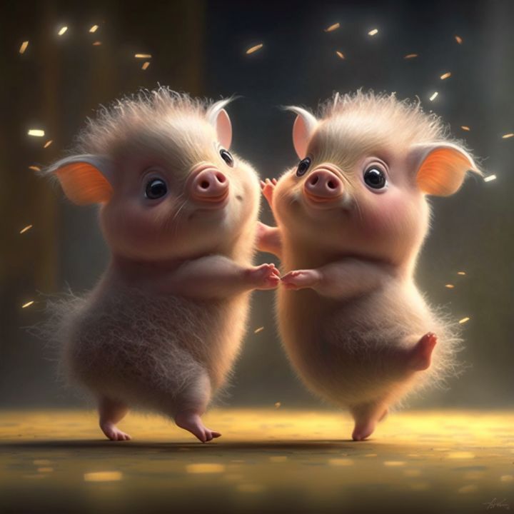 Dancing pigs - LAS - Digital Art & AI, Animals, Birds, & Fish, Other ...