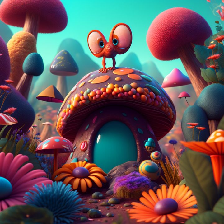 Cute mushroom land - LAS - Digital Art & AI, Fantasy & Mythology ...