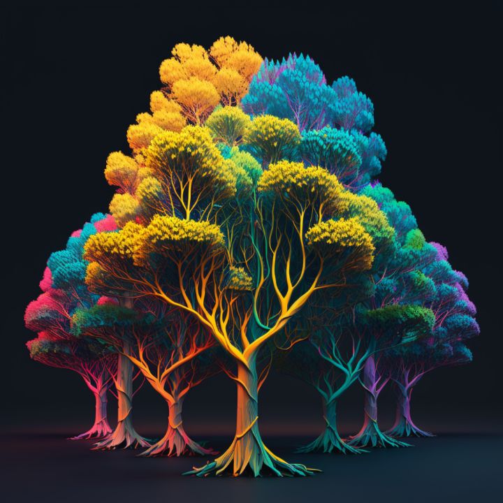 Rainbow trees - LAS - Digital Art & AI, Flowers, Plants, & Trees, Trees ...