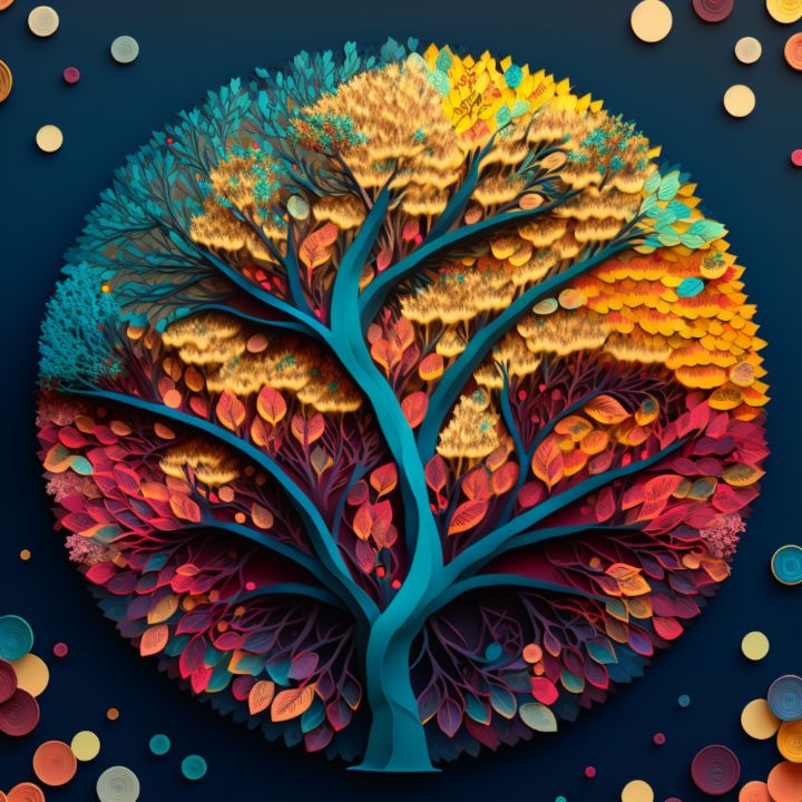 Colorful tree - LAS - Digital Art & AI, Flowers, Plants, & Trees, Trees ...