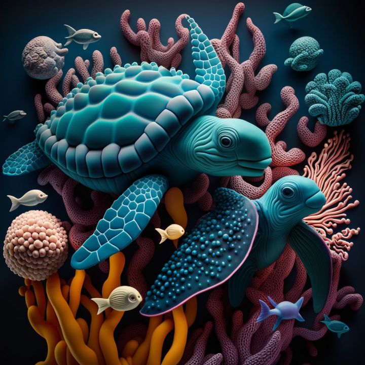 Sea turtles - LAS - Digital Art, Animals, Birds, & Fish, Aquatic Life ...