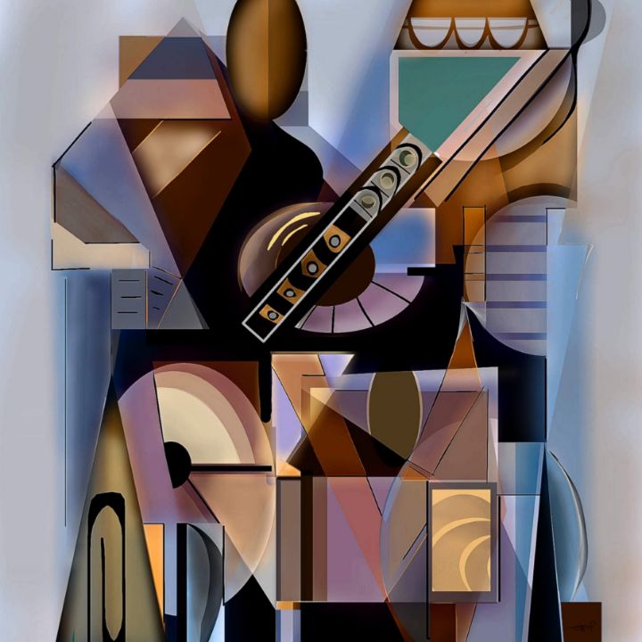 Listening to music. - Manifesto Collection - Digital Art & AI, Abstract ...