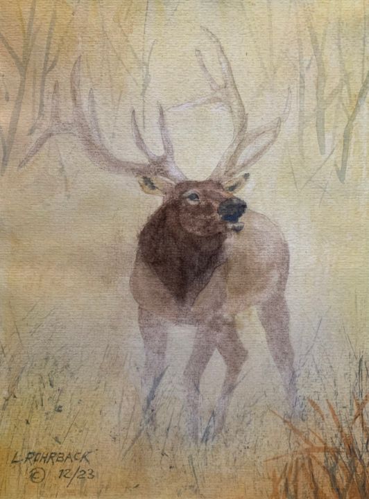 Bugle in the Fog - ArtbyRohrback - Paintings & Prints, Animals, Birds ...