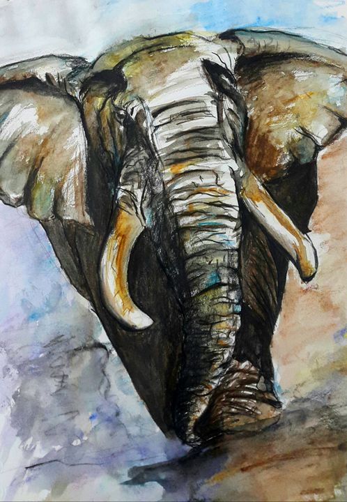 Colorful pastel elephant - Sara.Zaki - Drawings & Illustration, Animals ...