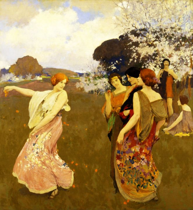 Spring dance, Arthur F. Mathews - Art_Collection_LP - Paintings ...