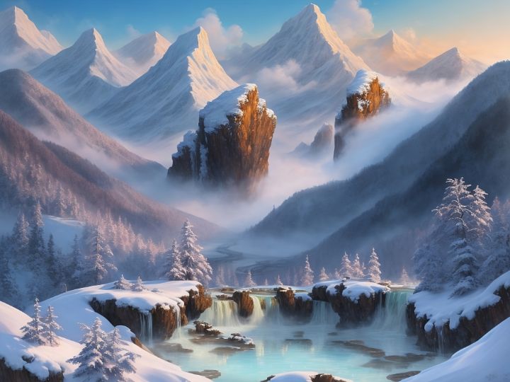 Hot Springs and Mountains - Monad Nomad - Digital Art & AI, Landscapes ...