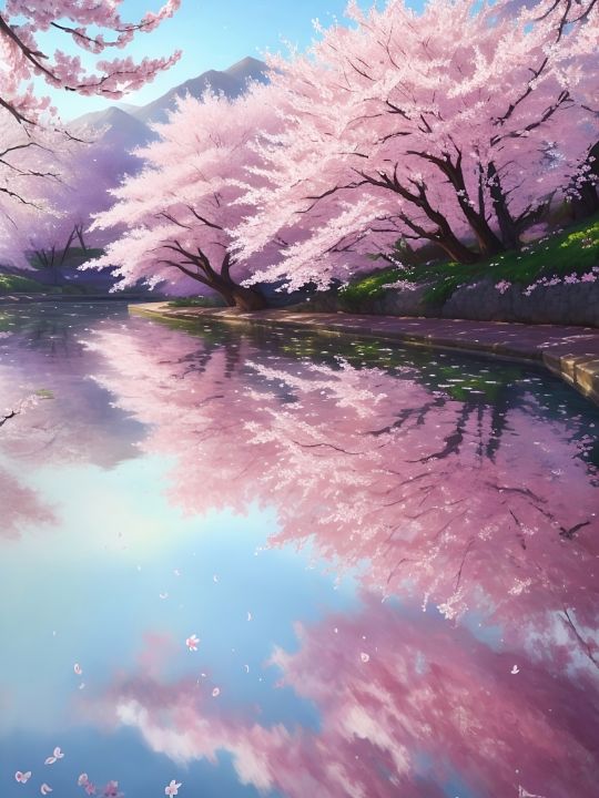 Cherry Blossoms And A Cherry Tree - Monad Nomad - Digital Art & AI ...