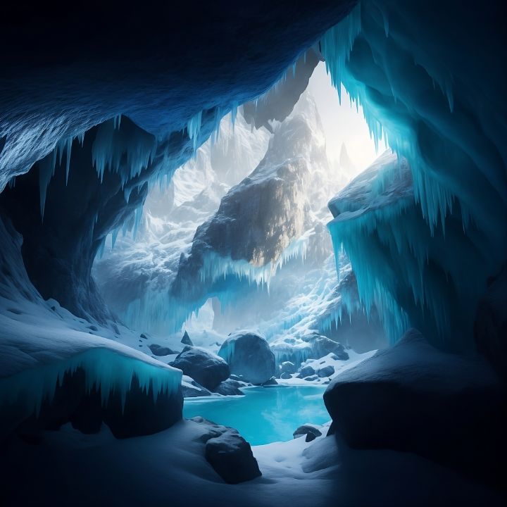 The Enchanting Ice-cascading Caves - Monad Nomad - Digital Art & AI ...