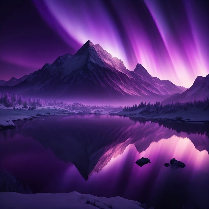 The Stage of Radiant Purple Aurora - Monad Nomad - Digital Art & AI ...