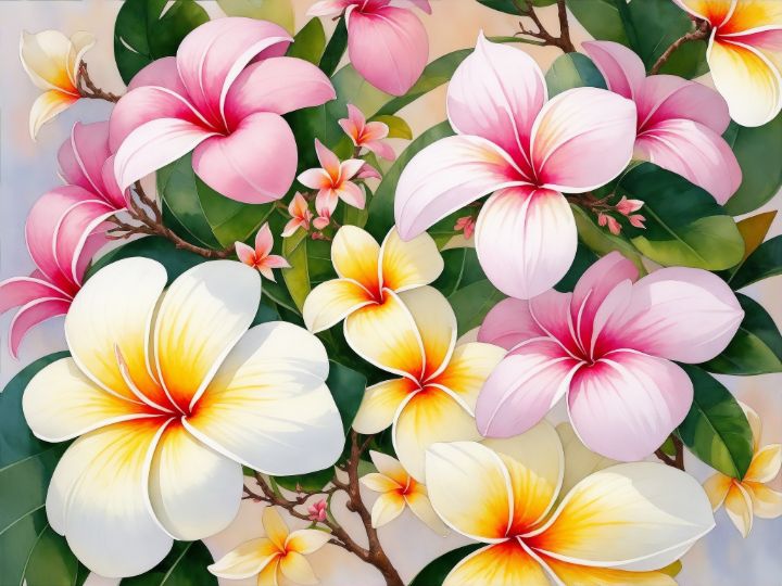 Frangipani - Monad Nomad - Digital Art & AI, Flowers, Plants, & Trees ...