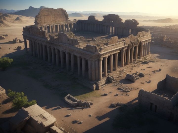 Aerial View of a Ruined City - Monad Nomad - Digital Art & AI ...