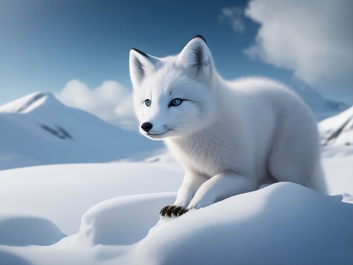 Playful Arctic Fox in the Snow - Monad Nomad - Digital Art & AI ...