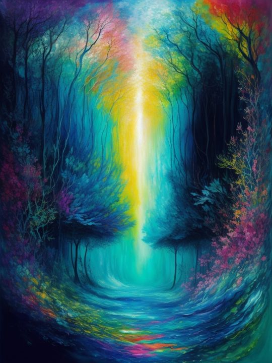 Forest Floating on the Seabed - Monad Nomad - Digital Art & AI, Abstract, Movement - ArtPal