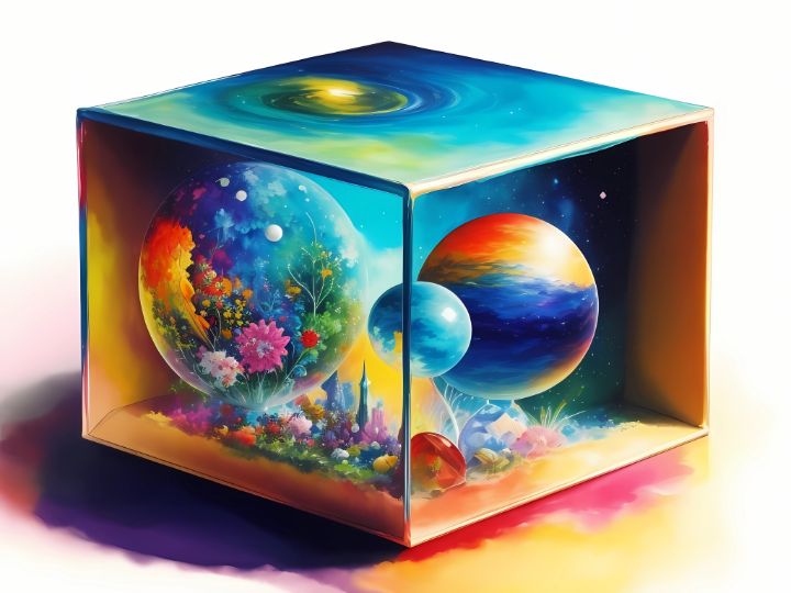 Tiny World Enclosed in a Box - Monad Nomad - Digital Art & AI, Abstract ...