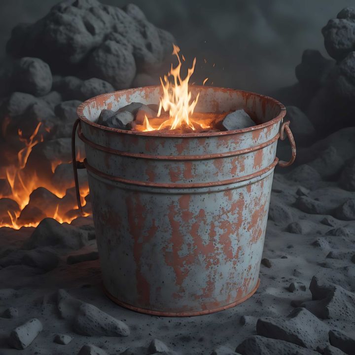Bucket with Lava - Monad Nomad - Digital Art & AI, Still Life, Other ...