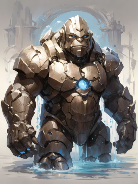 Golem Activated Inside the Ruins - Monad Nomad - Digital Art, Fantasy ...