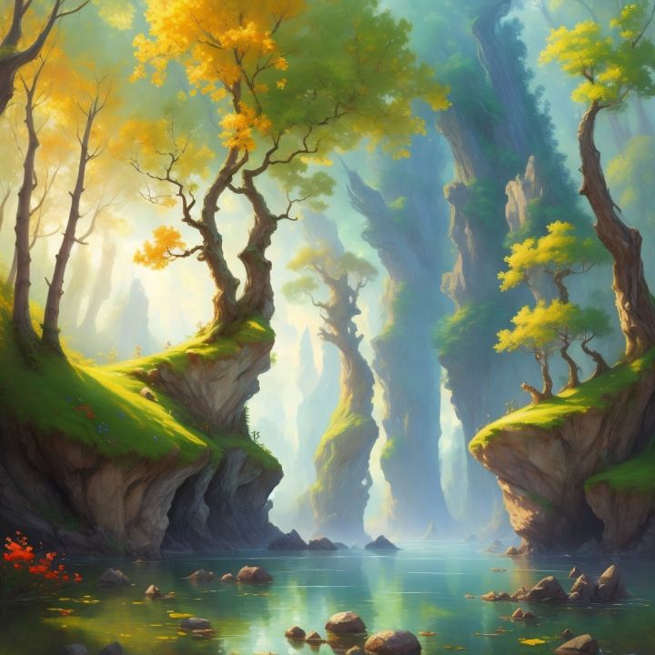 Fantasy Landscape Painting Monad Nomad Digital Art AI Landscapes