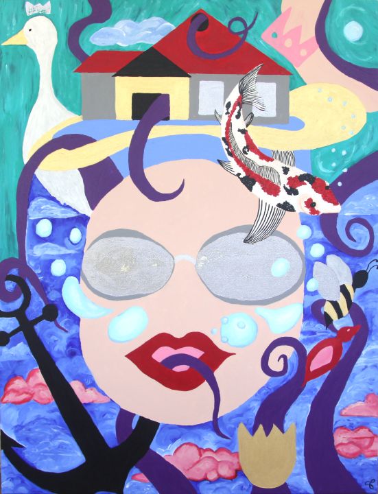 Under Water/Up In The Air - Sharon Paley - Paintings & Prints, Abstract ...