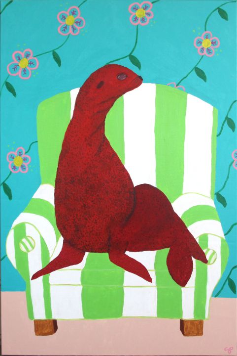 Seated Sea Lion - Sharon Paley - Paintings & Prints, Animals, Birds ...