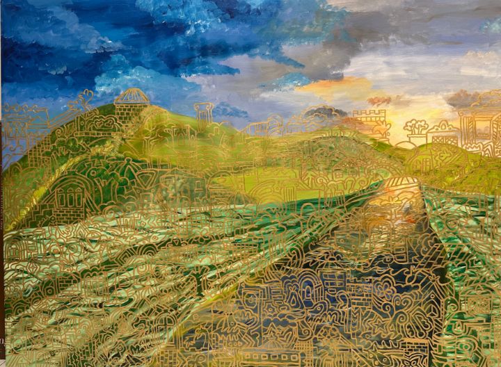 Valdarno - Sharon Paley - Paintings & Prints, Abstract, Landscape - ArtPal