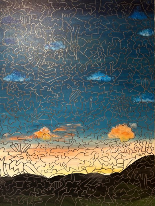 Balloon Flight - Sharon Paley - Paintings & Prints, Abstract, Landscape ...