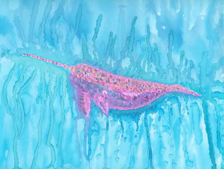Abstract Narwhal Watercolor - Giggle Paint - Paintings & Prints ...