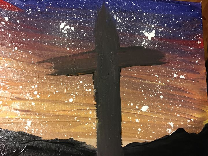 Night cross - Lauren Landry - Paintings & Prints, Religion, Philosophy ...