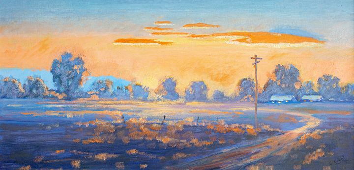 Last light at Wattle Flat - stuart grant - Paintings & Prints ...