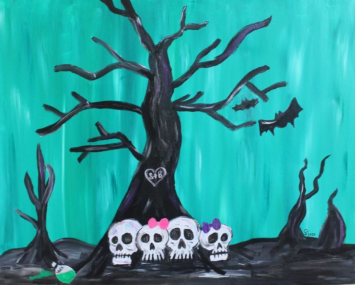 Skull Family - Stephanie Noel - Paintings & Prints, Holidays ...