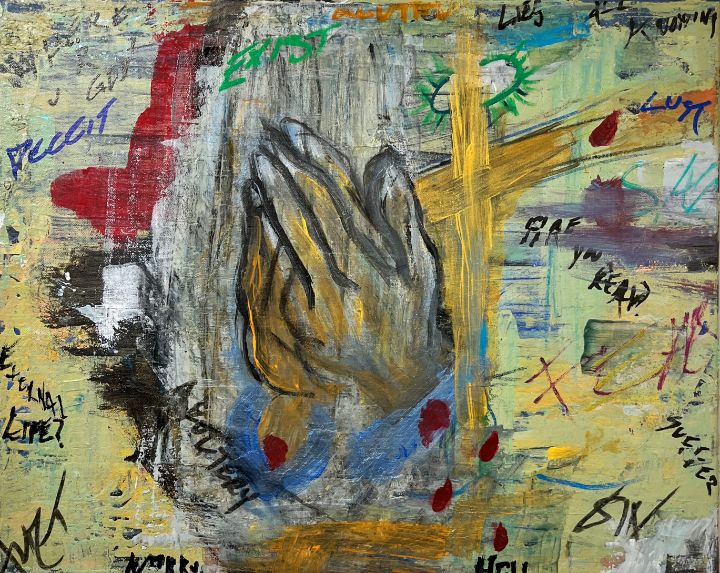 The Graffiti Christ - Tim Morris - Paintings & Prints, Abstract ...