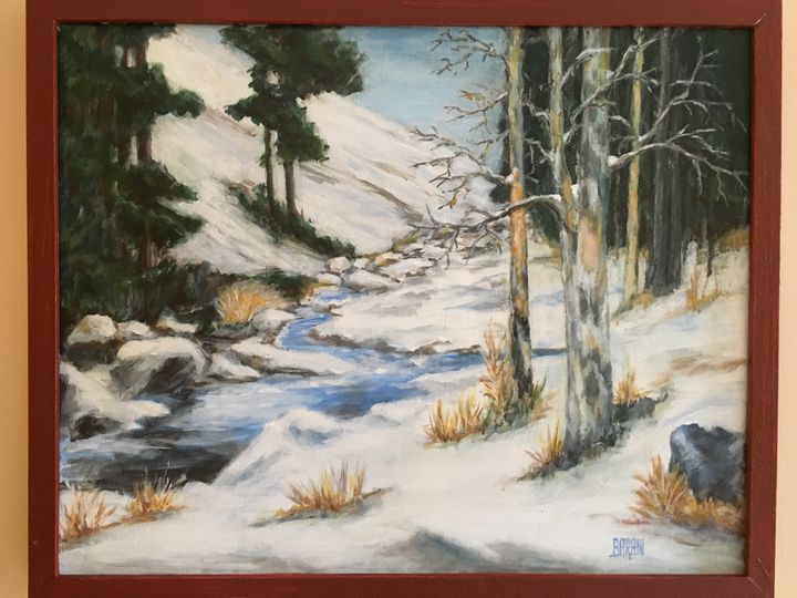 Stream in winter - Barani Jano - Paintings & Prints, Landscapes ...