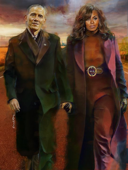 The Obamas - Cognition Art Design - Paintings & Prints, Politics ...